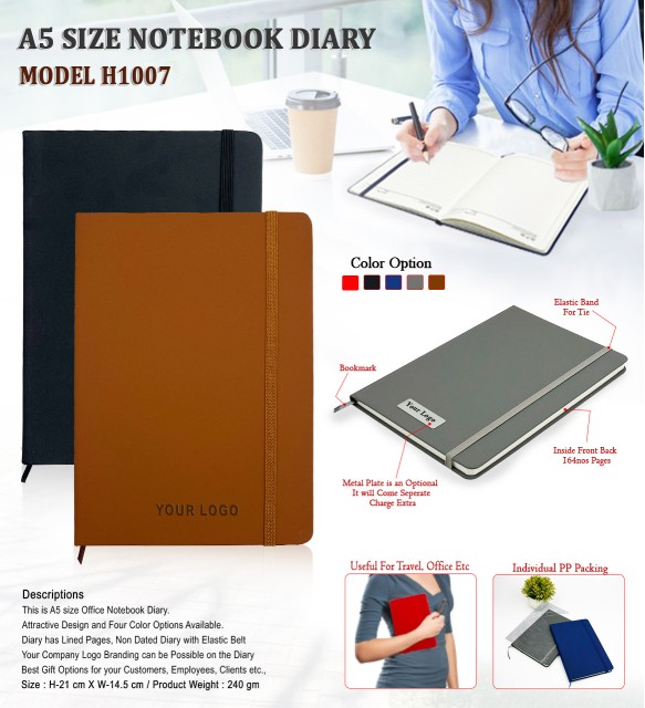 Premium A5 PU Leather Notebook Diary – Corporate Gifting – H1007